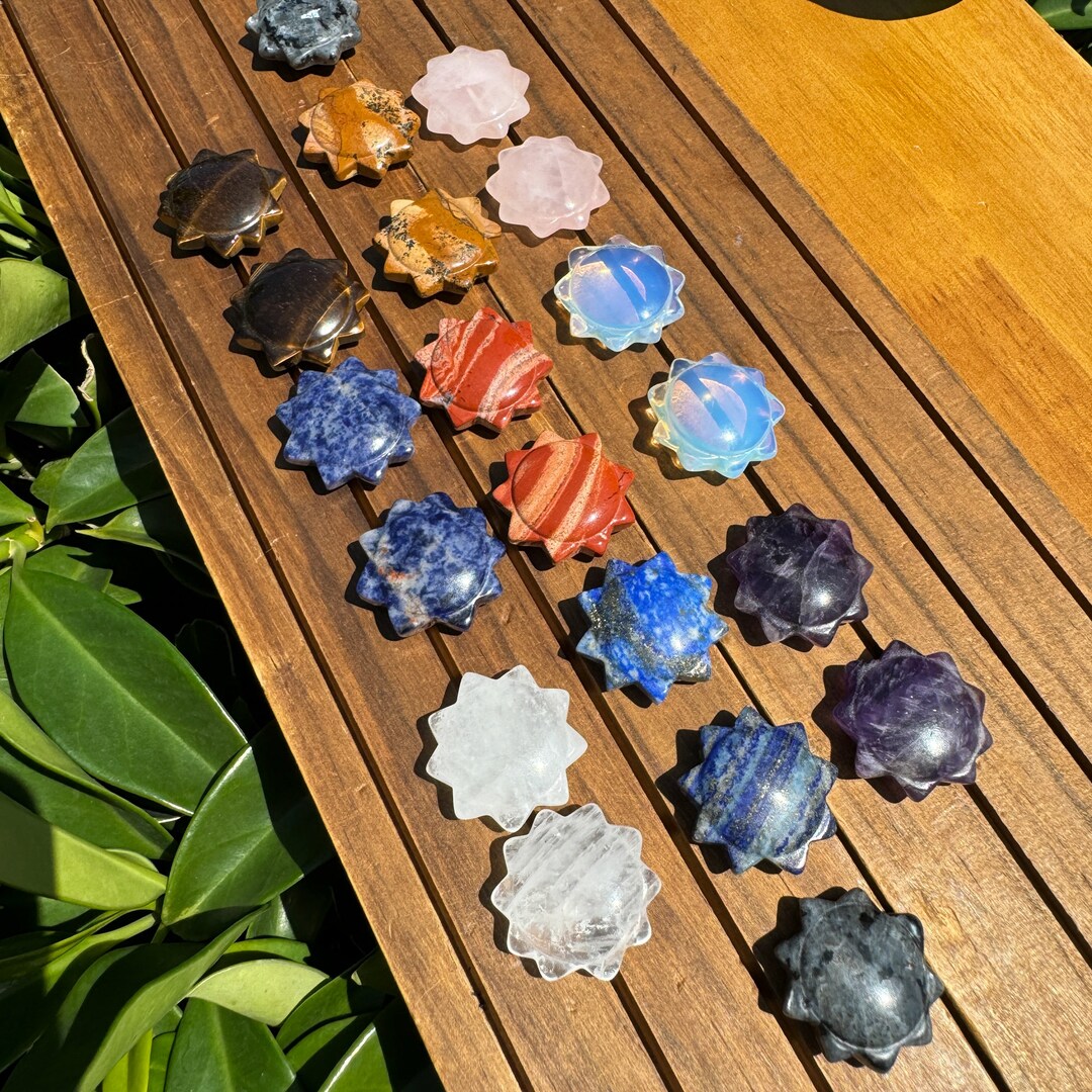3cm Hand Carved Crystal Sun, Gemstone Sun, for Jewelry Making, Healing ...