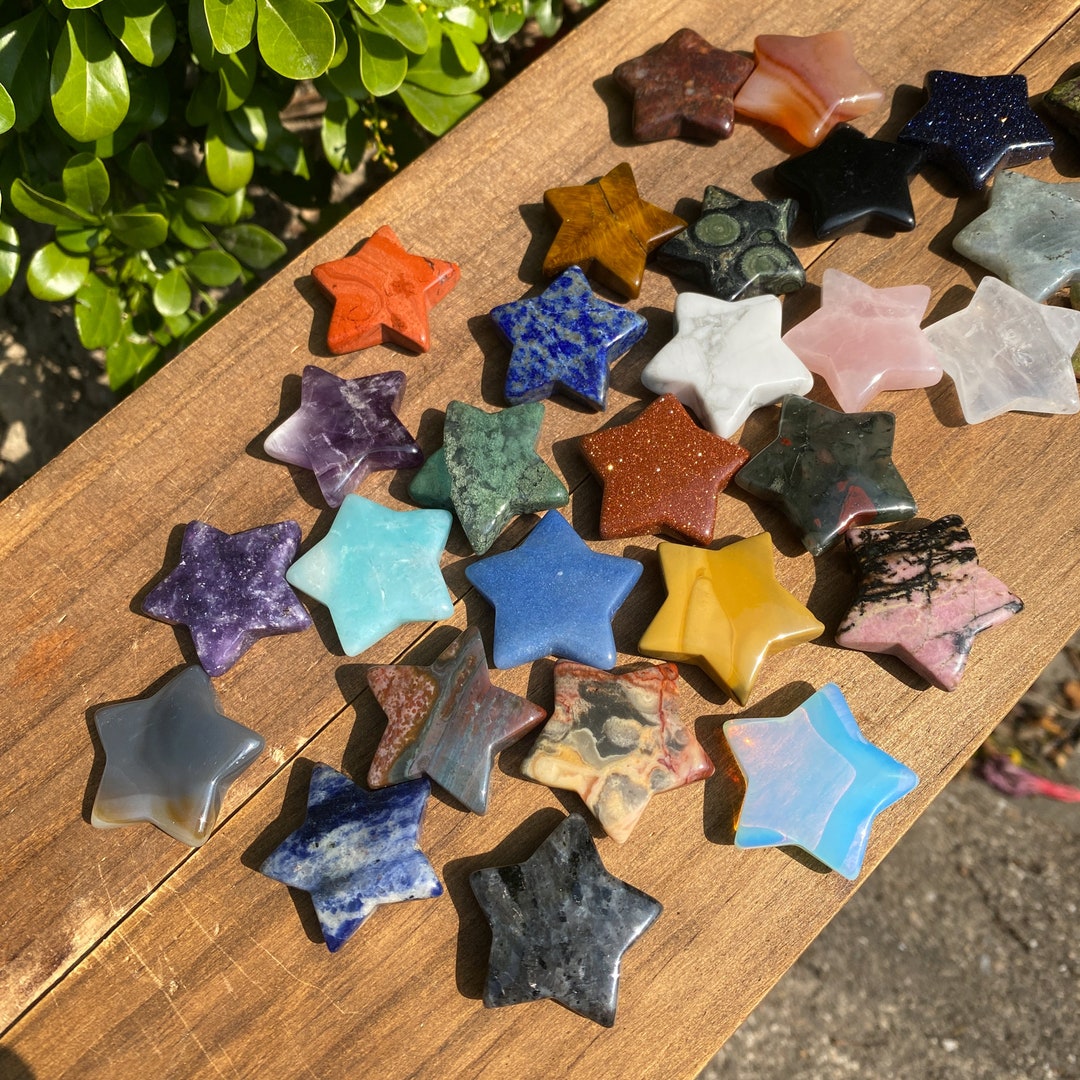 3 Cm Hand Carved Crystal Star, Gemstone Star, Healing Crystal, Star ...