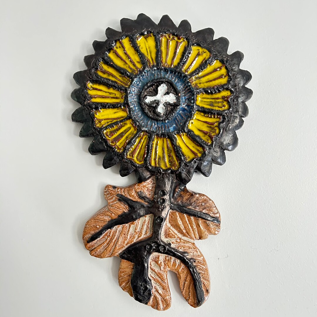 1960s Ceramic Flower Wall Art Paul Vermeire for Perignem - Etsy