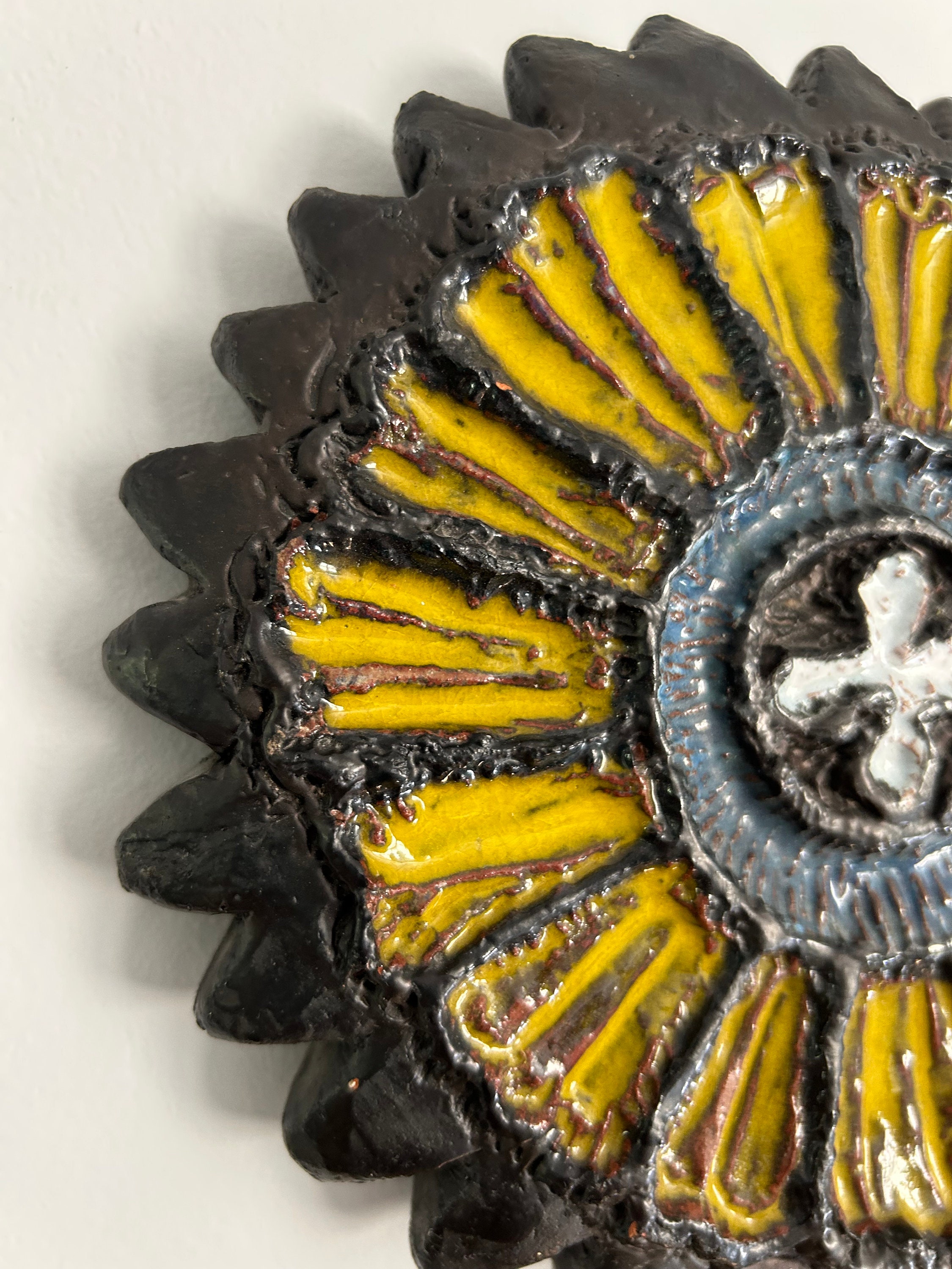 1960s Ceramic Flower Wall Art Paul Vermeire for Perignem - Etsy