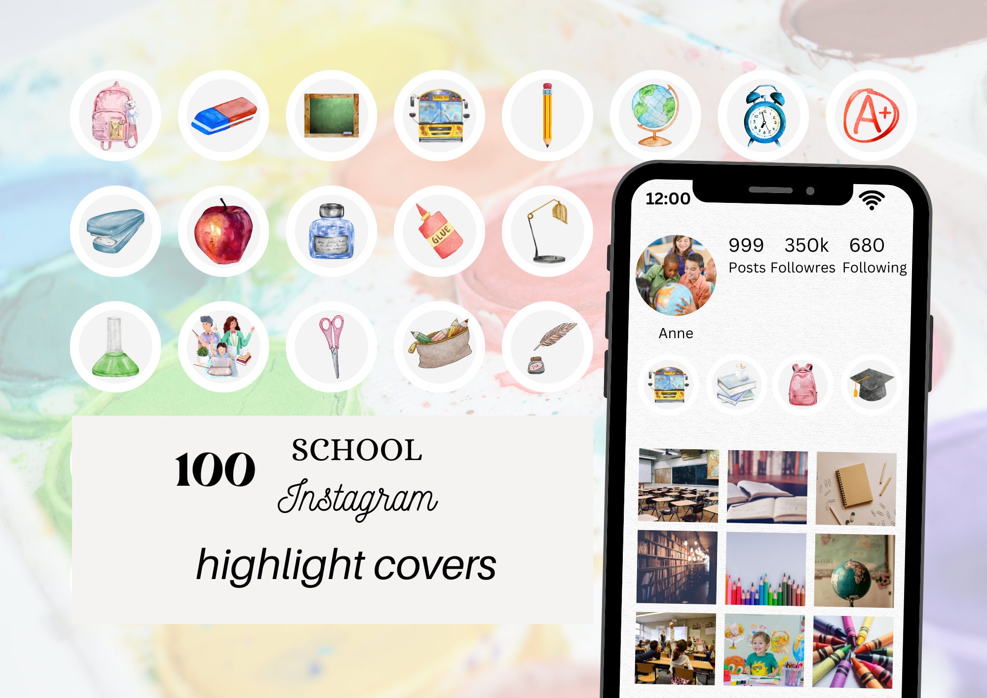 School Instagram Highlight Covers, Instagram Story Highlight Icons ...