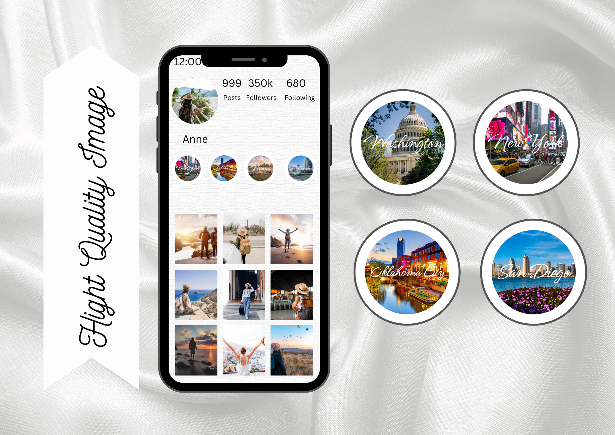 Travel Instagram Highlight Covers | 40 Cities USA Highlight Covers for ...