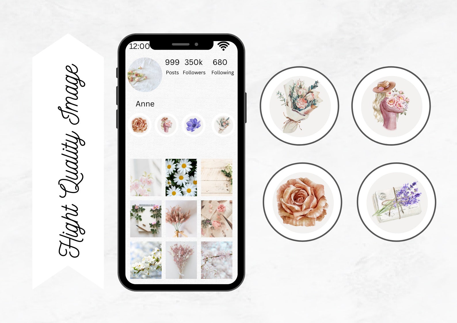 70 Flowers Instagram Highlight Covers Instagram Story - Etsy