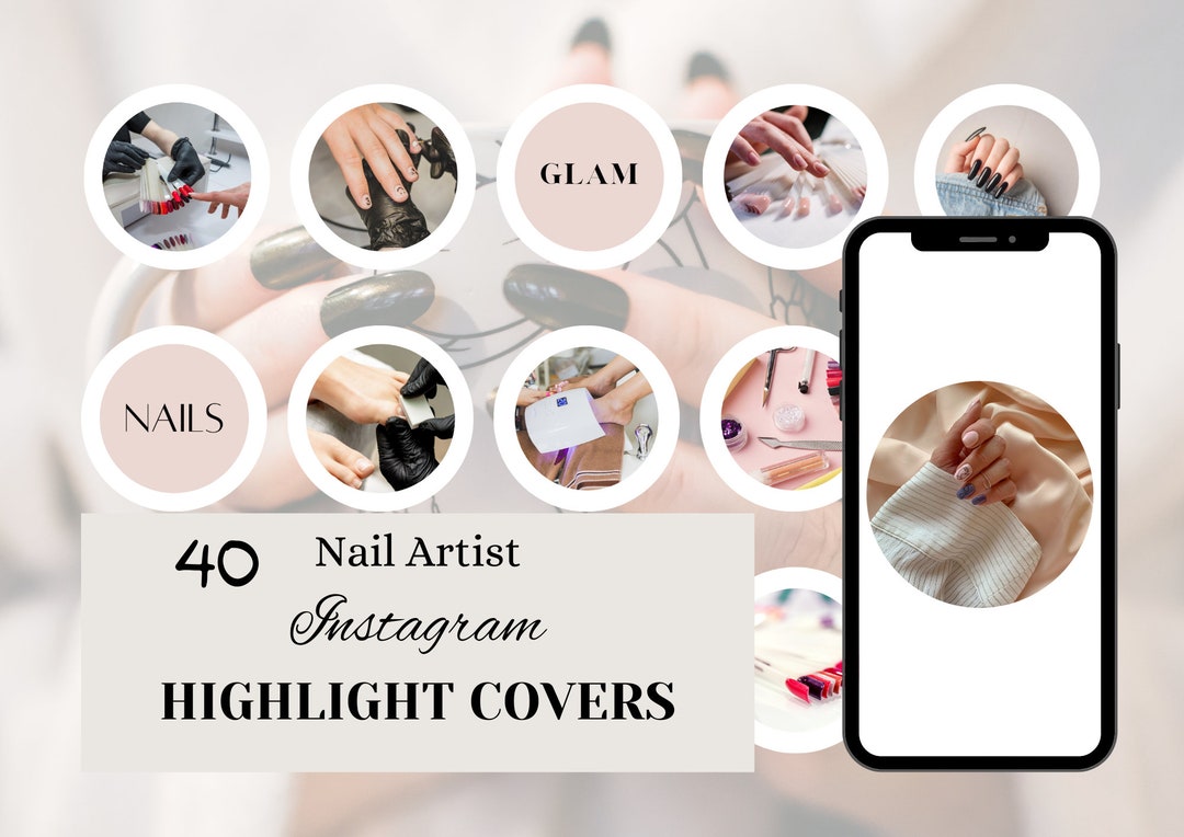 Nail Artist Instagram Highlight Covers 40 Nail Artist Illustrations for ...
