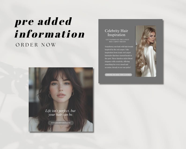 Hair Instagram Posts & Stories Templates | Hair Salon Social Media ...