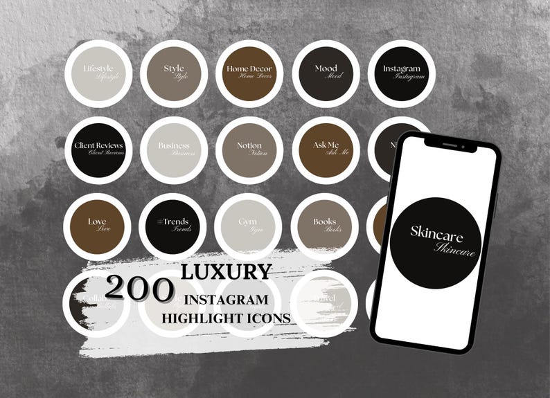 Luxury Social Media Covers | 200 LUXURY Instagram Story Highlight ...