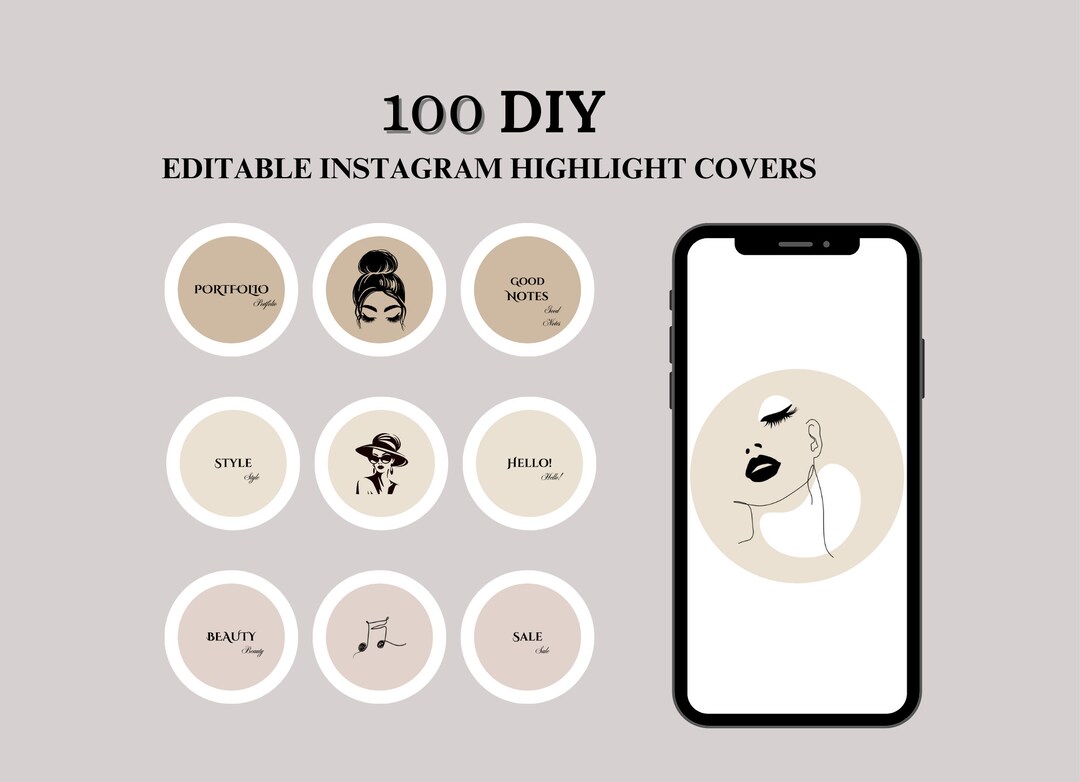 90+ Editable Instagram Highlights, Minimalist Canva Instagram Highlight ...