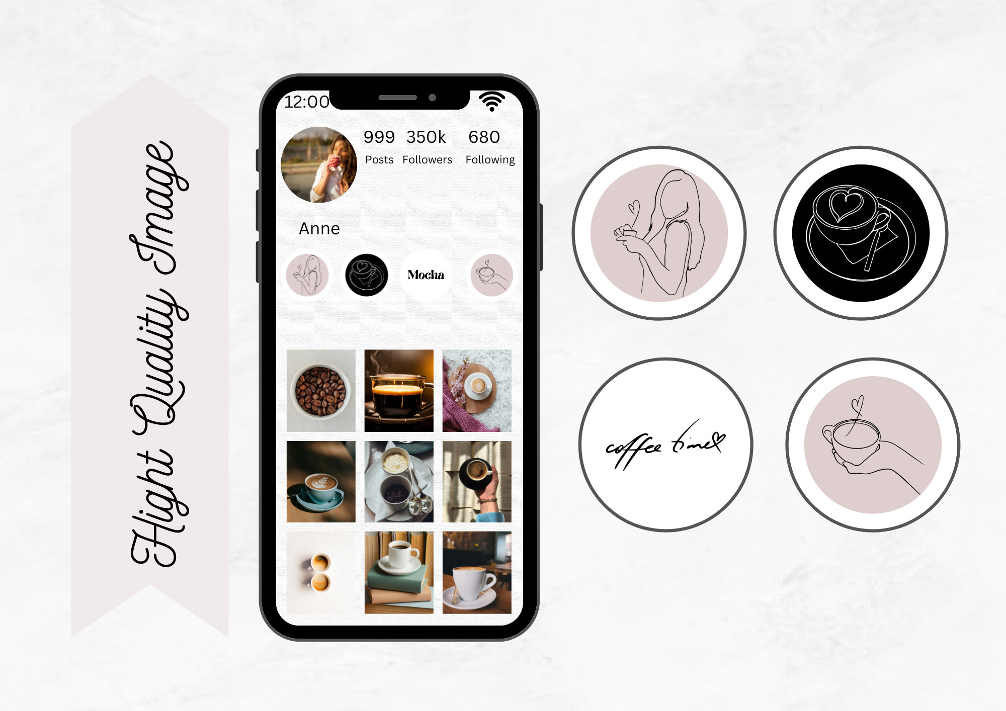 Line Art Coffee Instagram Highlight Covers, Instagram Story Highlight ...
