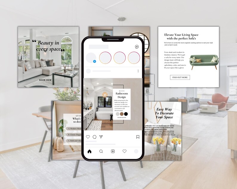 200 Interior Design Instagram Post Templates | Interior Decoration ...