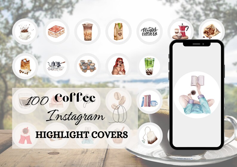Watercolor Coffee Instagram Highlight Covers, Instagram Story Highlight ...