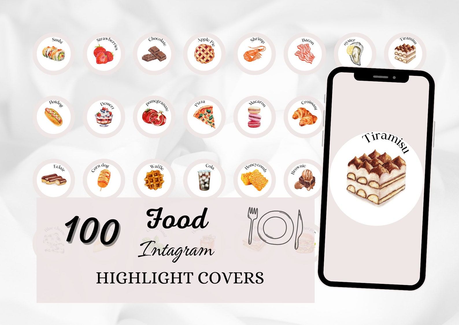 Food Instagram Highlight Covers, Instagram Story Highlight Icons, Food ...