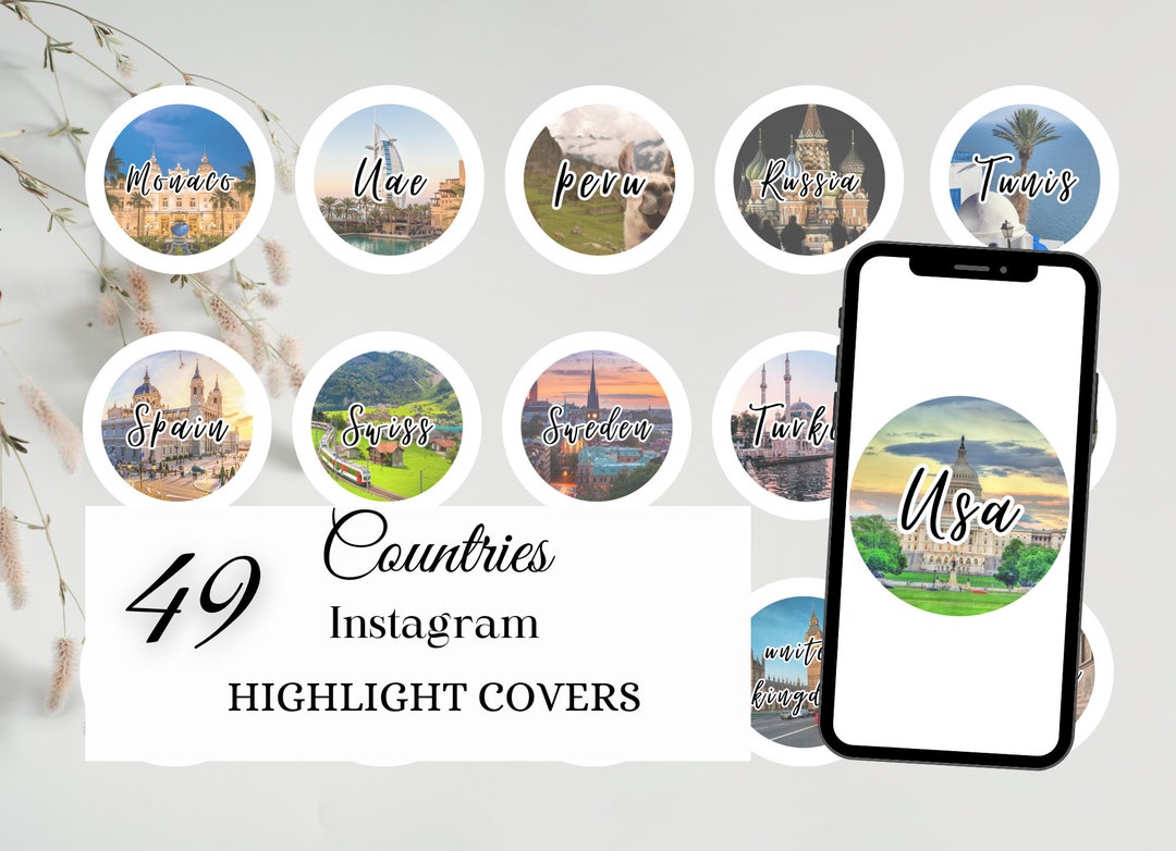 Instagram Travel Highlight Covers | 49 Countries | Instagram Story ...