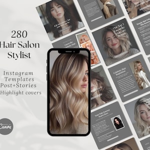 Hair Instagram Posts & Stories Templates | Hair Salon Social Media ...
