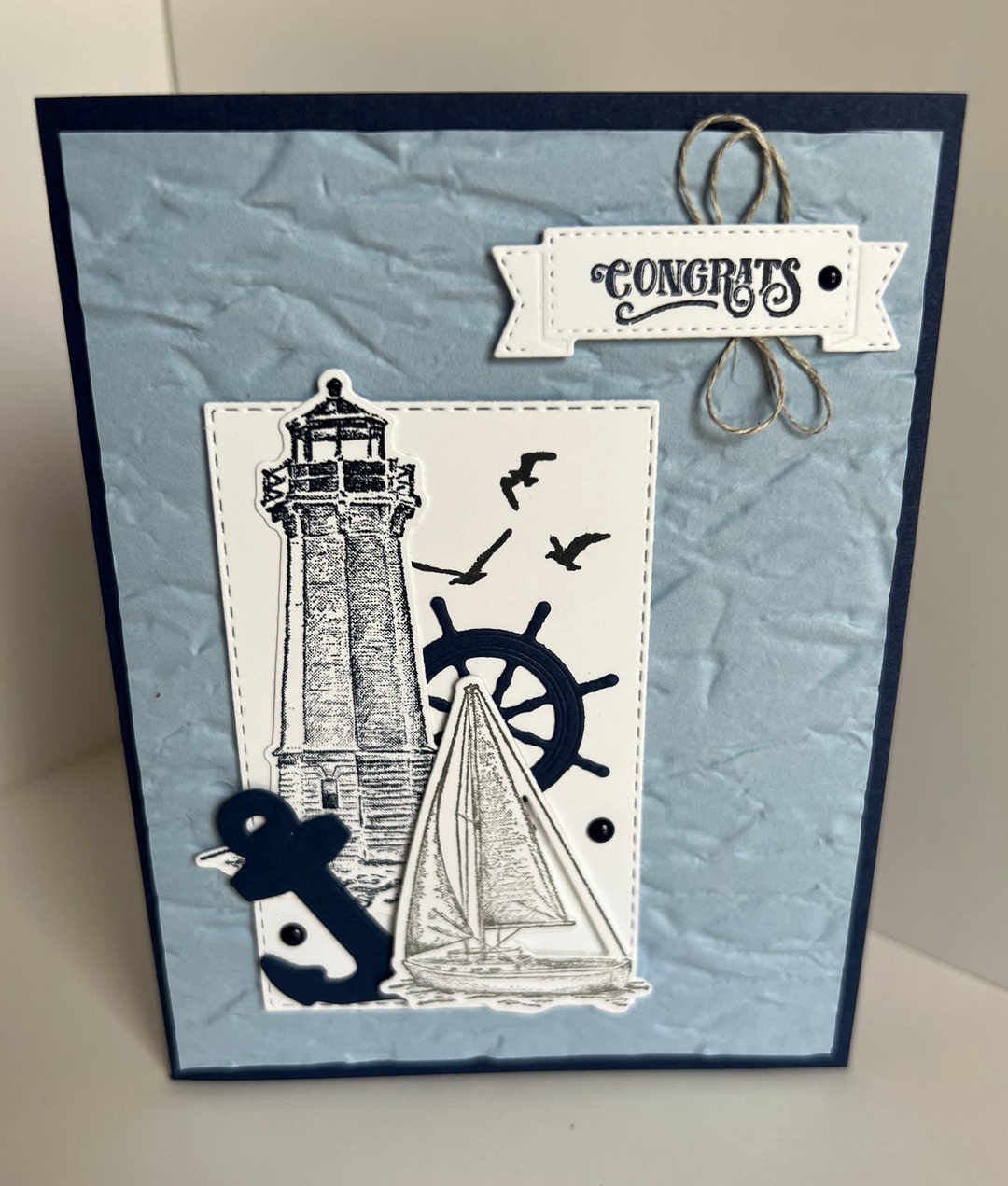 Congrats Card/handmade Card/greeting Card/blank Card/nautical Card - Etsy