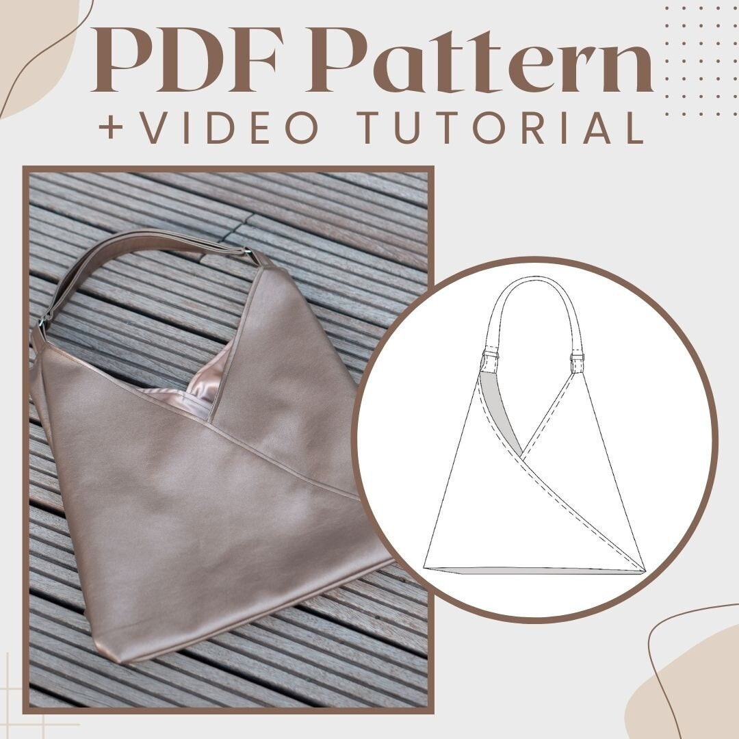 Origami Bag PDF Sewing Pattern & Tutorial. Easy Triangle Bag. Fun Quick ...