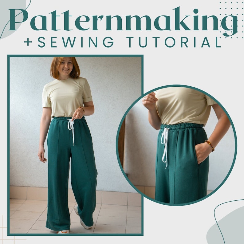 Pattermaking and Sewing Tutorial: Wide-leg Jersey Trousers (english) - Etsy