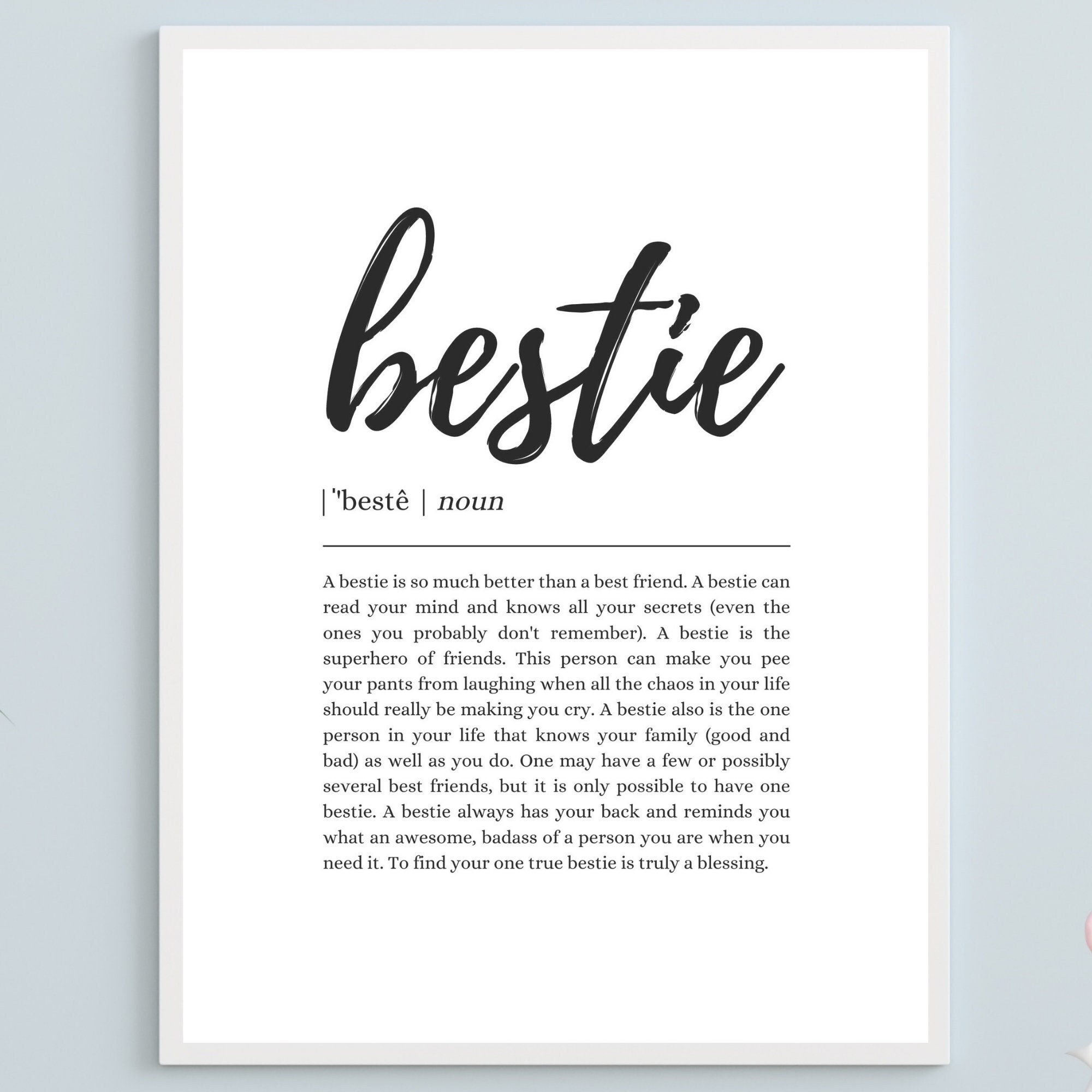 Bestie Definition Quote for Best Friend, Mentor, Colleague, Coworker ...