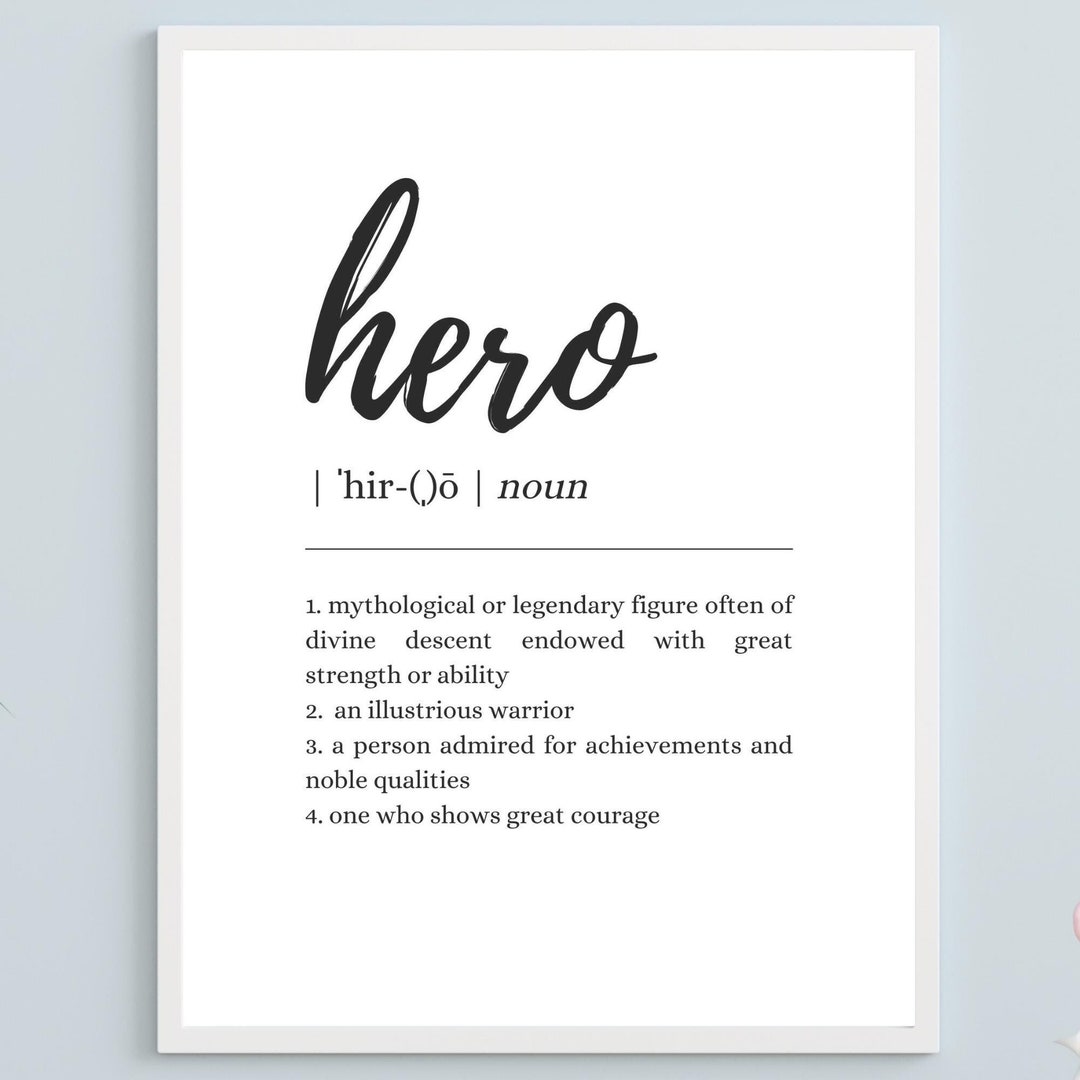 Hero Gift Definition Quote for Friend, Mentor, Boss, Coworker Digital ...