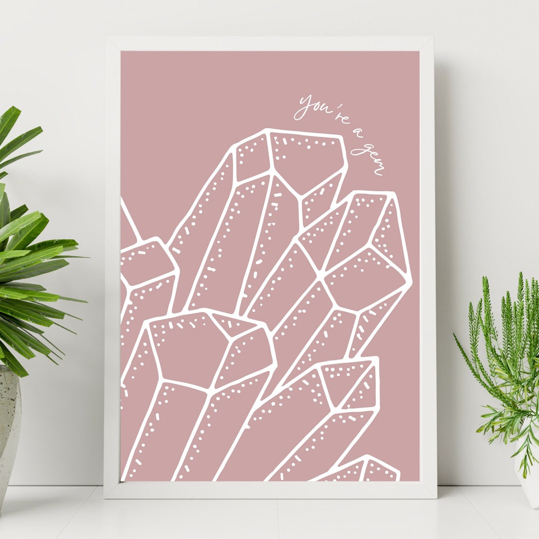 You're a Gem Positive Affirmation Digital Art - Etsy