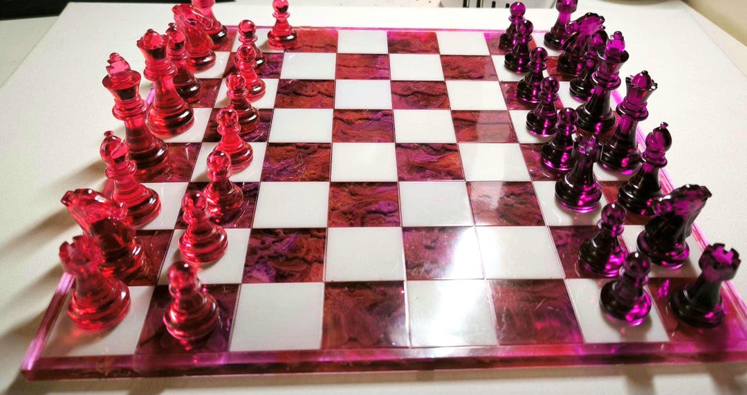 Burgundy and Purple Resin Chess Set - Etsy