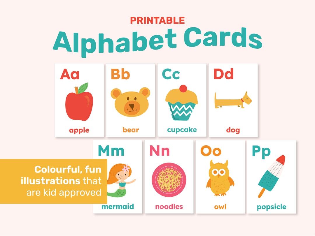 Alphabet Card Digital Download, Homeschool Resource - Etsy