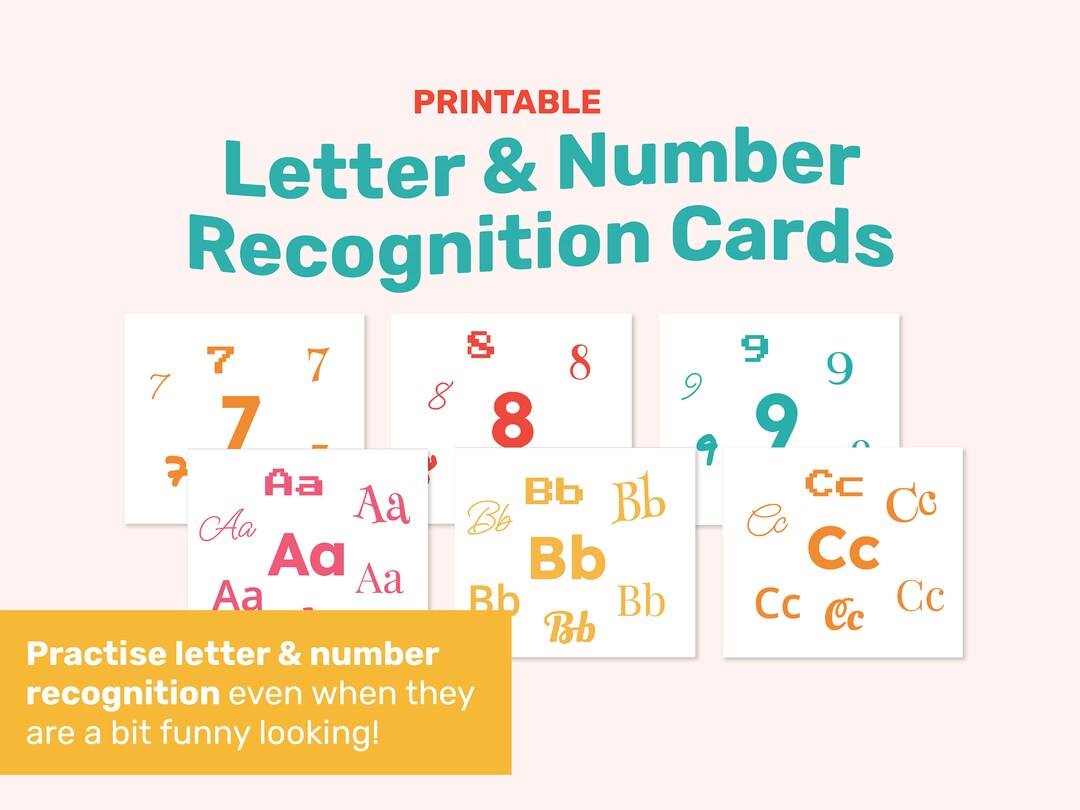 Printable Alphabet Flashcard, Letter and Number Recognition Cards ...