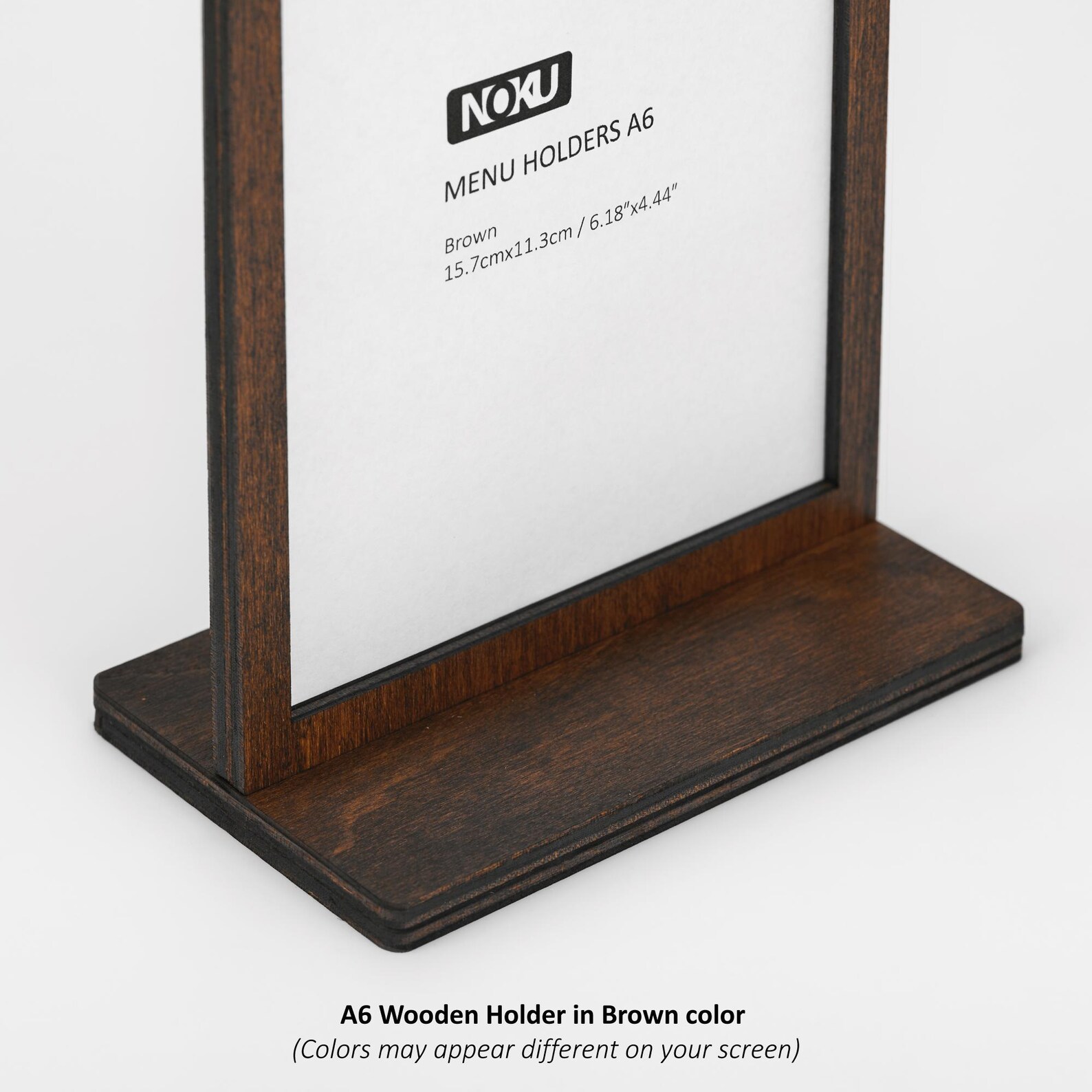 Wooden Table Menu Sign, A6 Paper Holder. Sign Display Stand for Markets ...
