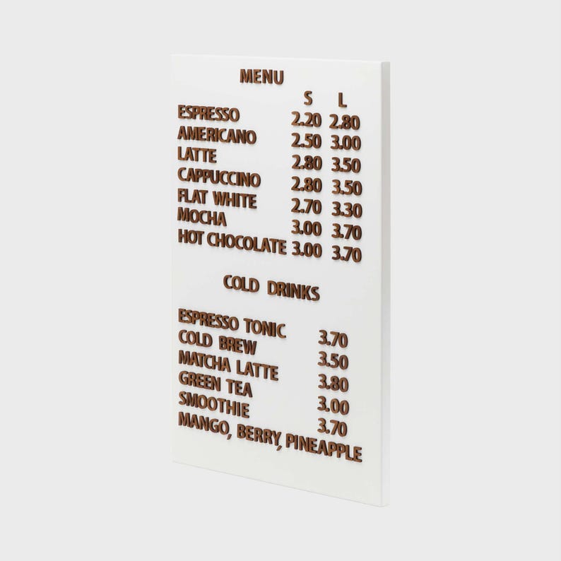 Coffee Shops Menu With Magnetic Wooden Letters to Change the Text ...