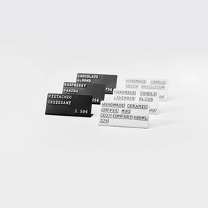 Set of Black Metal Price Tags With Changeable Magnetic Letters for ...