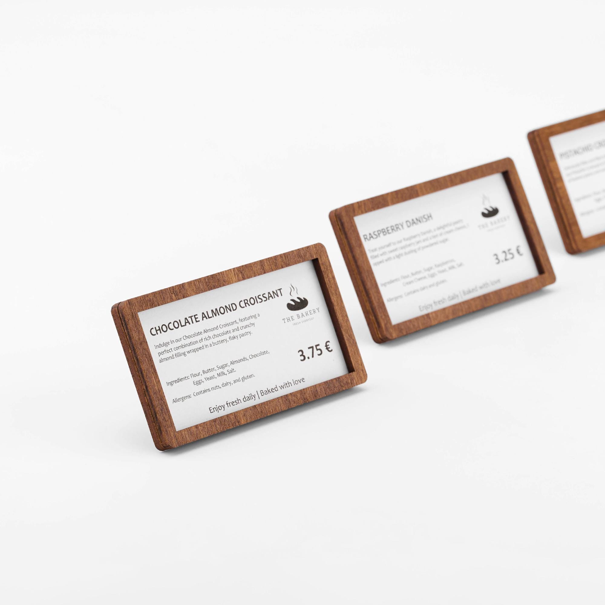 Wooden Price Tags - Wooden Holders for Your Price Information for Cafes ...