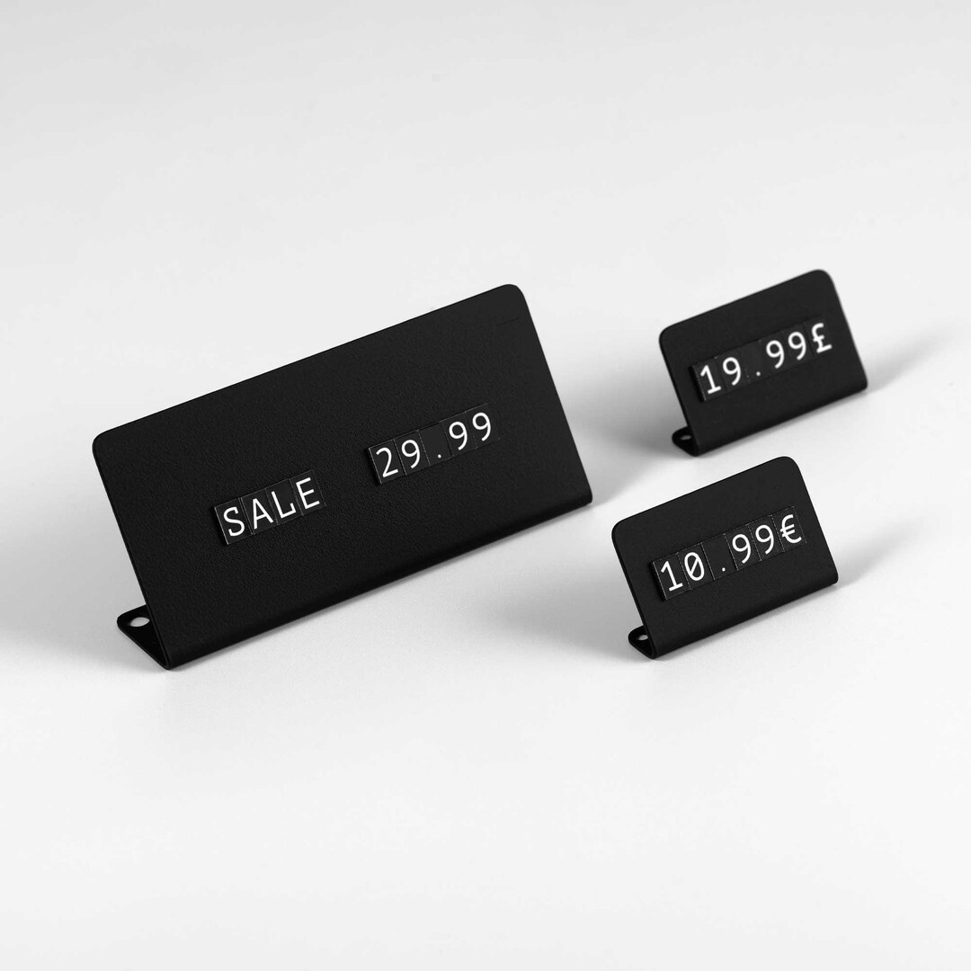 Magnetic Price Tag Set: Black Metal Display Signs for Coffee Shops (24 ...