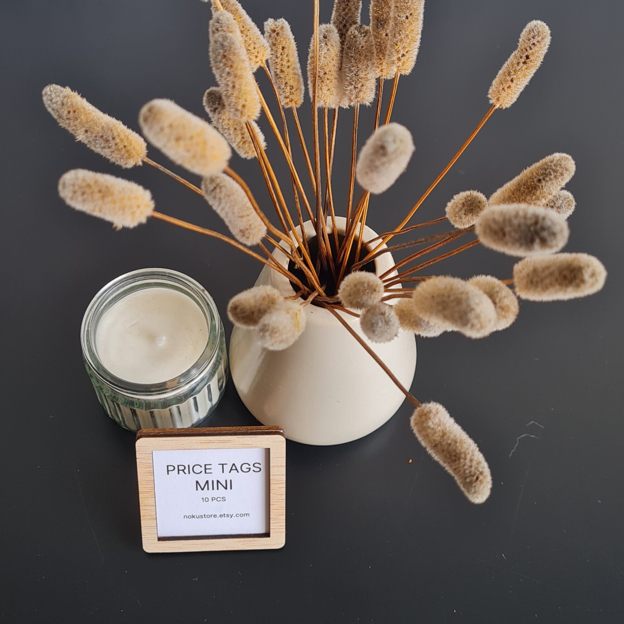 Wooden Square Price Tag 12 Pcs, Price Display for Market, Store and ...