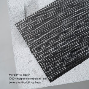 Metal Price Tags With Changeable Magnetic Letters. Unique and Luxurious ...