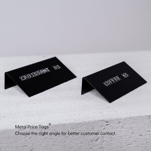 Black Metal Price Tags With Changeable Magnetic Letters for Bakeries ...