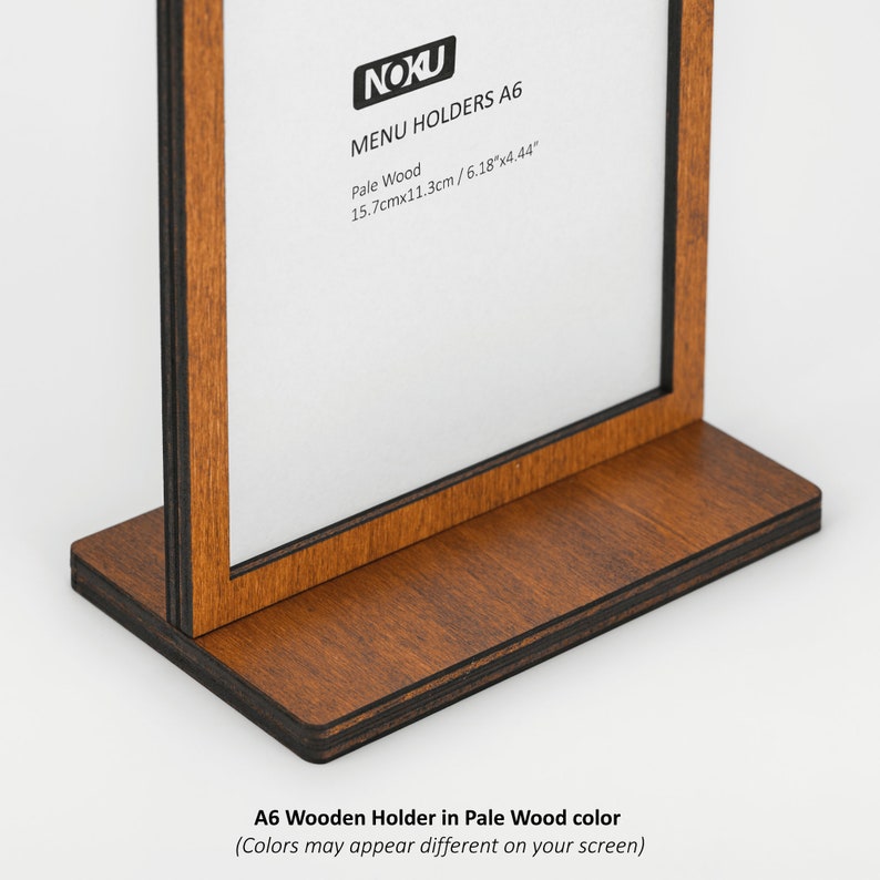 Wooden A6 Holder, Table Stand for Menu, Paper Holder Wooden A6 ...