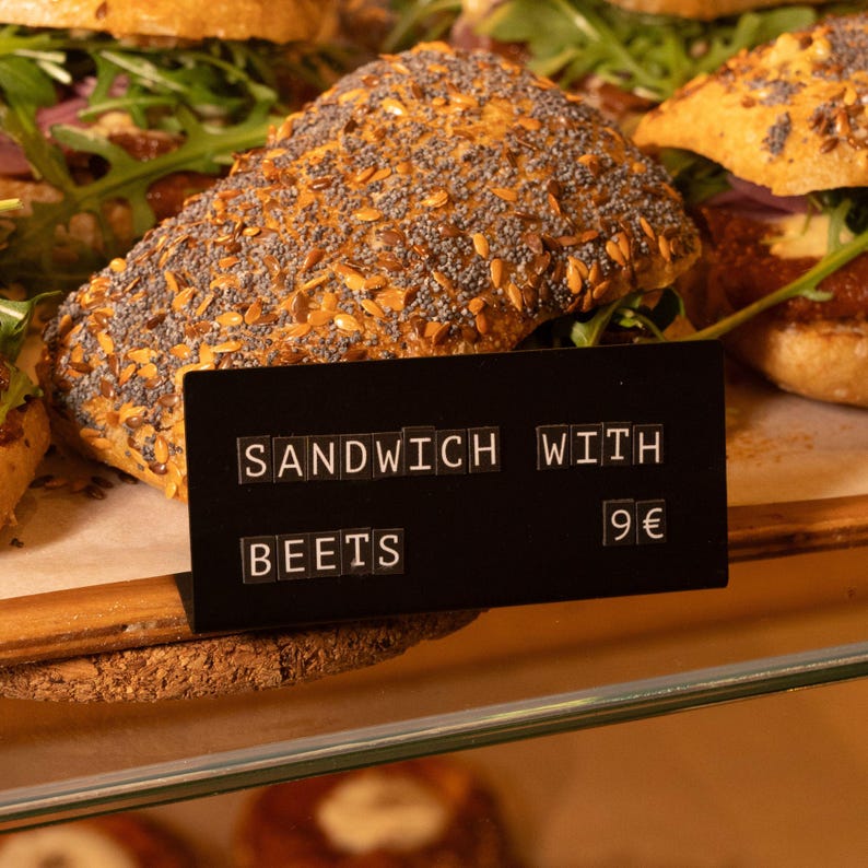 Retail Signs & Magnetic Metal Price Tags for Cafe and Bakery ...