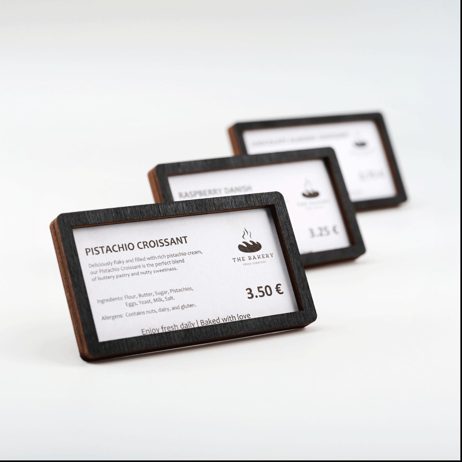 Wooden Price Tags - Wooden Holders for Your Price Information for Cafes ...