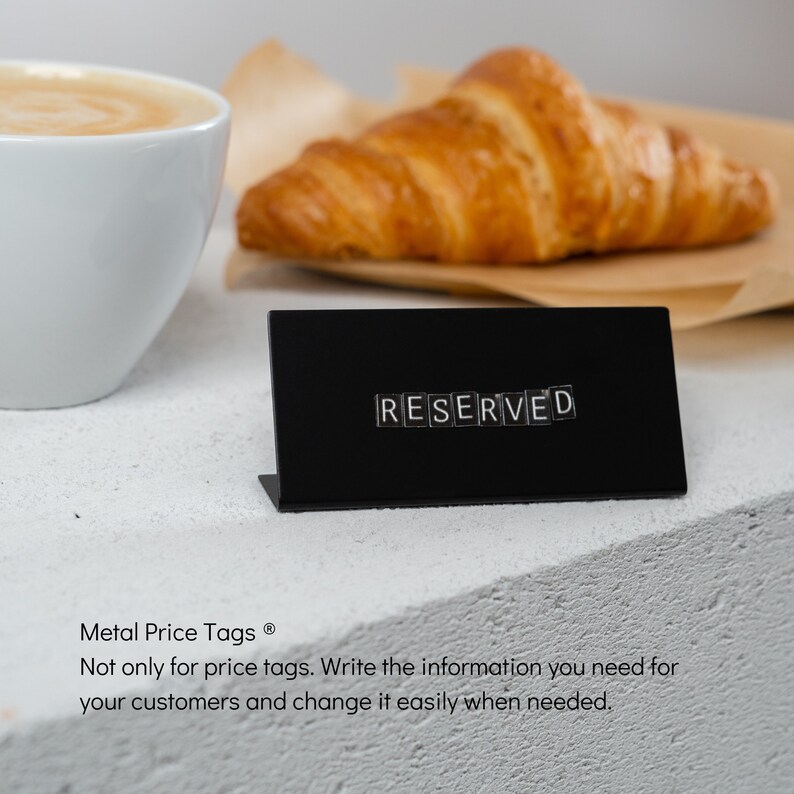 Black Metal Price Tags With Changeable Magnetic Letters for Bakeries ...