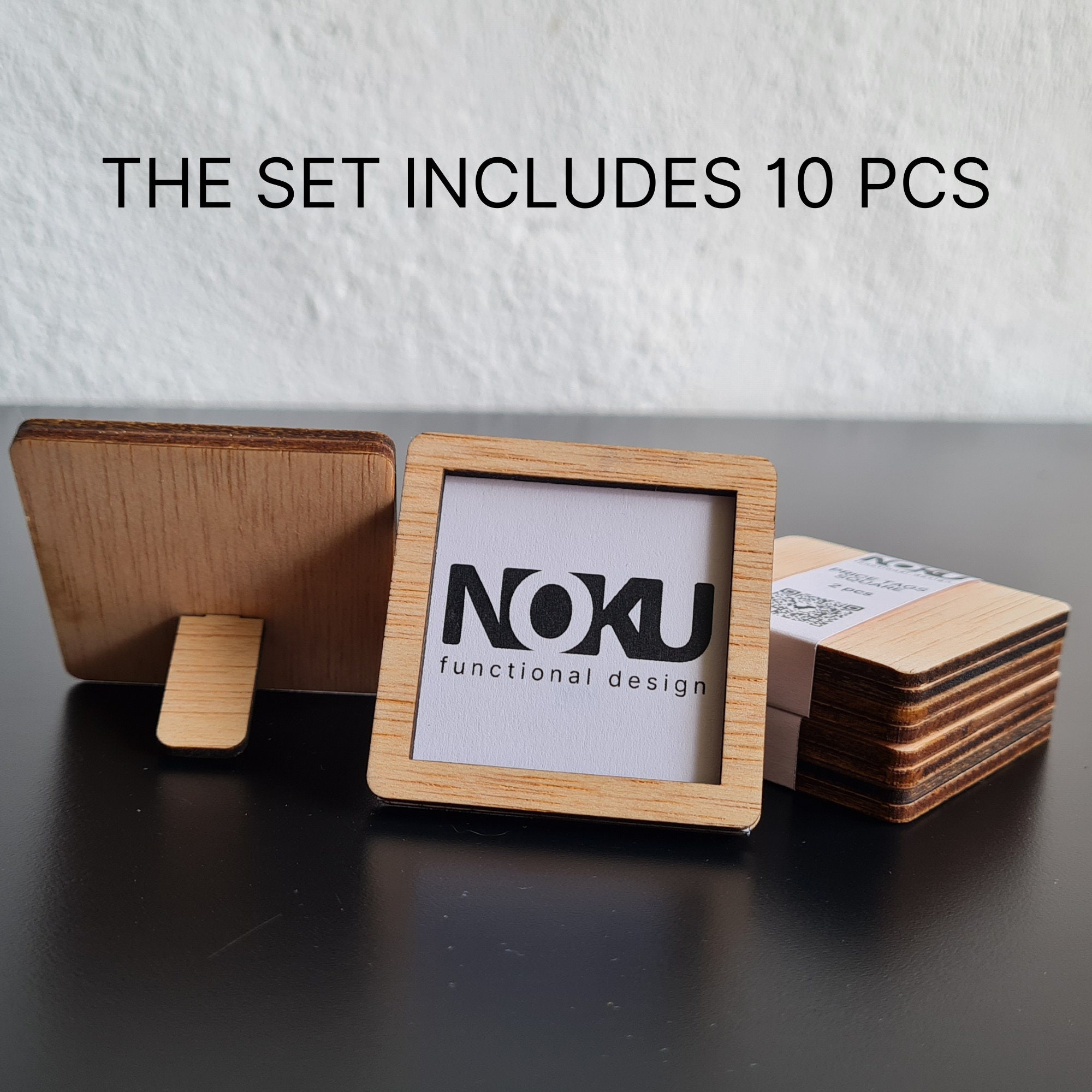 Wooden Square Price Tag 12 Pcs, Price Display for Market, Store and ...