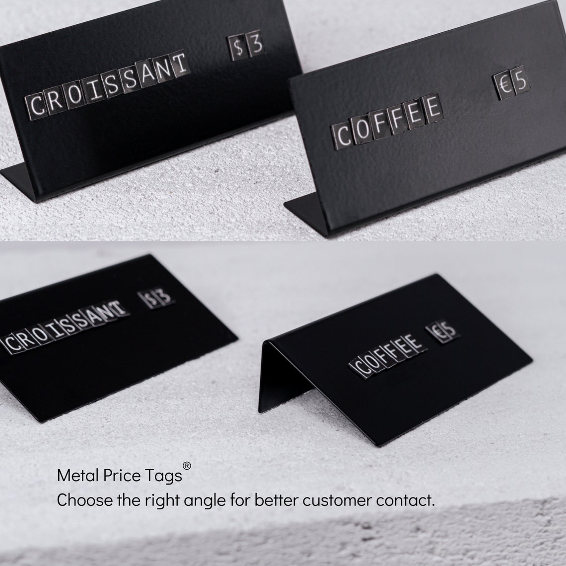 Metal Price Tags With Changeable Magnetic Letters. Unique and Luxurious ...
