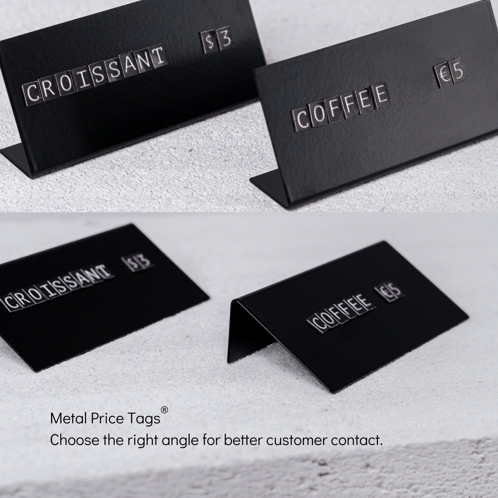 Metal Price Tags With Changeable Magnetic Letters. Unique and Luxurious ...