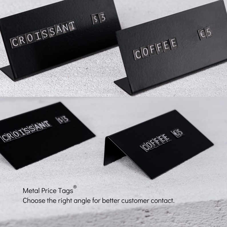 Metal Price Tags With Changeable Magnetic Letters. Unique and Luxurious ...