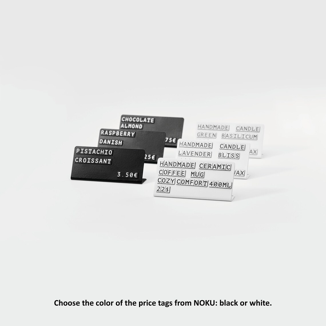 White Metal Price Tags With Changeable Magnetic Letters for Bakeries ...