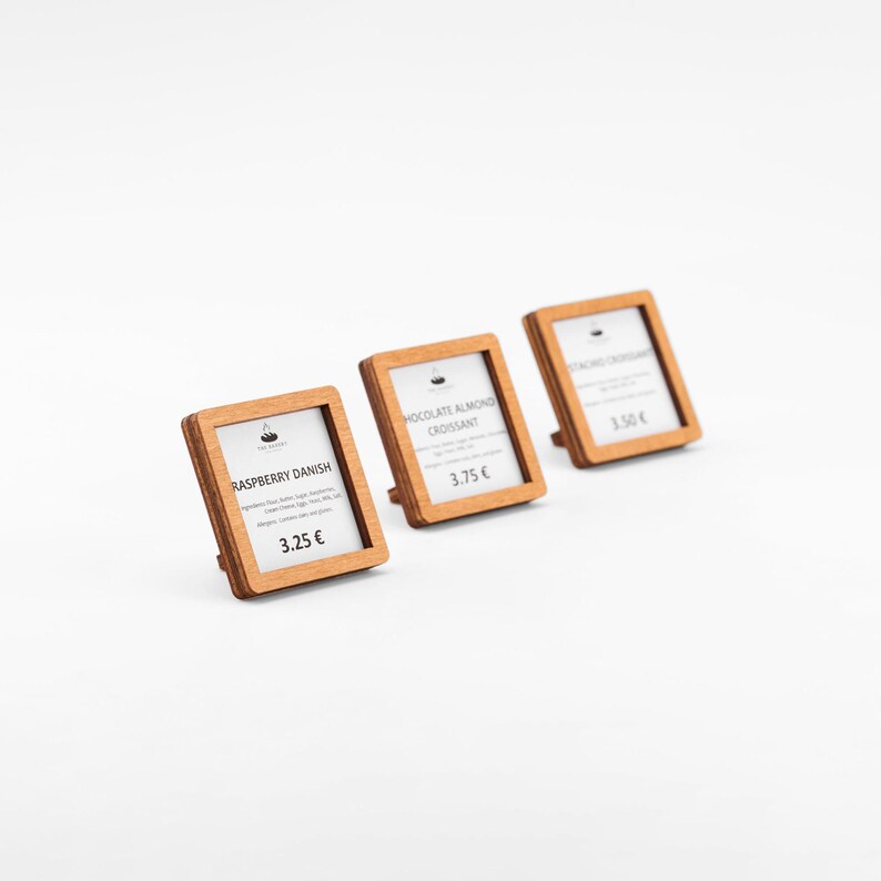 Wooden Price Tags - Square Wooden Holders for Your Price for Cafes ...