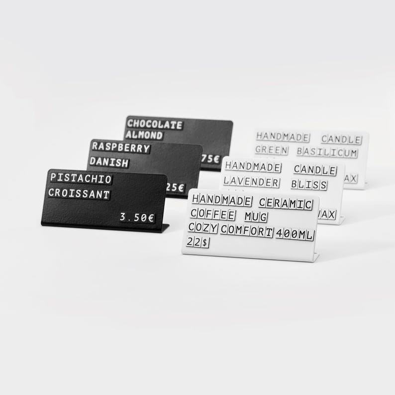 Set of Metal Price Tags With Changeable Magnetic Letters for Bakeries ...