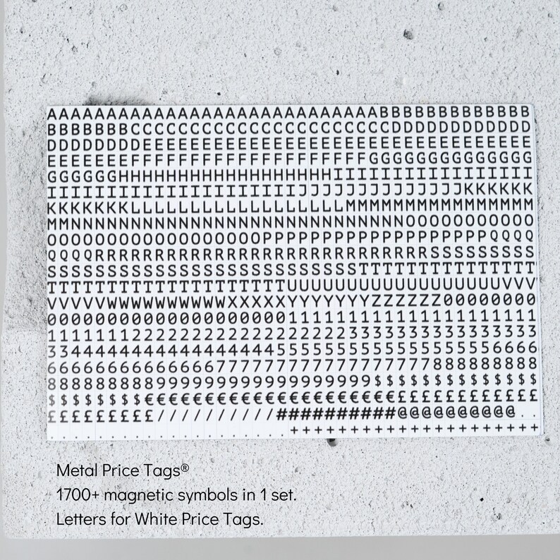 Metal Price Tags With Changeable Magnetic Letters. Unique and Luxurious ...