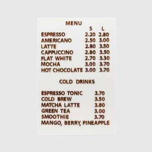 Coffee Shops Menu With Magnetic Wooden Letters to Change the Text ...