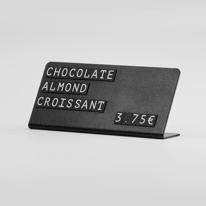 Set of Black Metal Price Tags With Changeable Magnetic Letters for ...