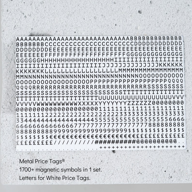 Set of Metal Price Tags With Changeable Magnetic Letters for Bakeries ...