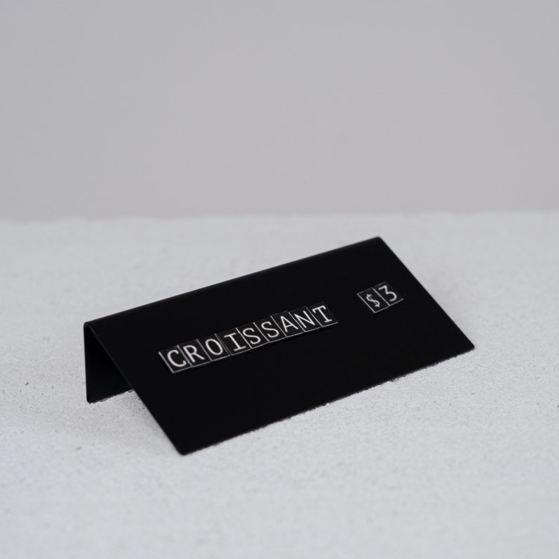 Black Metal Price Tags With Changeable Magnetic Letters for Bakeries ...